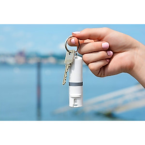 POM Pepper Spray Flip Top Keychain - Maximum Strength OC Spray Self Defenes - 25 Bursts, 10ft Range - Accurate Stream Pattern