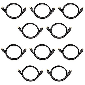 Amazon Basics Uni-Directional DisplayPort to HDMI Display Cable 4K@30Hz - 6 Feet, 10-Pack, Black,Television