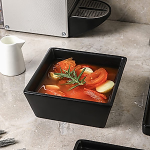 Stone Lain Grace Stoneware Bowl Set, Includes 4 Bowls, Black