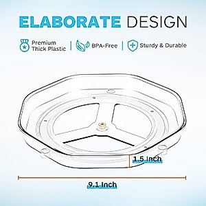 Lazy Susan Organizer for Cabinet, Lazy Susan Turntable for Cabinet, 9.1 Inches Lazy Susan Spice Rack（2 Pack）