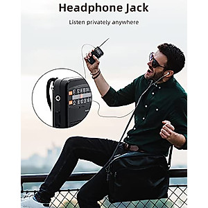 Battery Operated Transistor Radio, AM/FM Pocket Radio with Loud Speaker, Earphone Jack, Best Reception Long Antenna for Walking, Running, Camping, Jogging – Portable Radios Powered by 2 AA Batteries