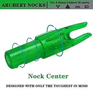 Hosolee 36 Pack Arrow Nocks ID 6.20mm/.244inch Insert Tails for Archery Hunting Target Shooting