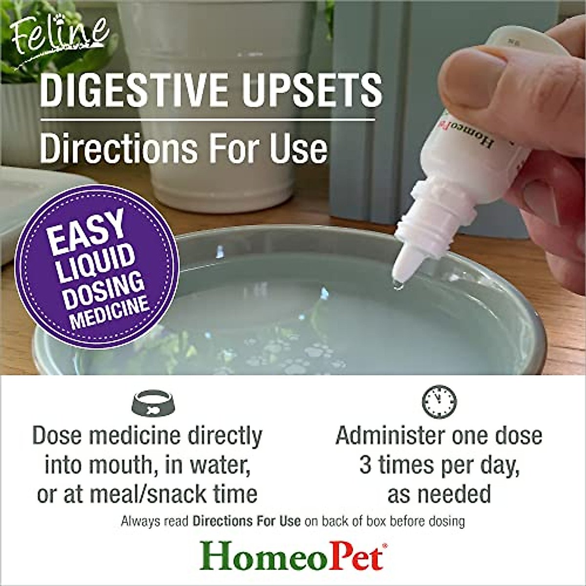 HomeoPet Feline Digestive Upsets, Natural Digestive Supplement for Cats, 15 Milliliters
