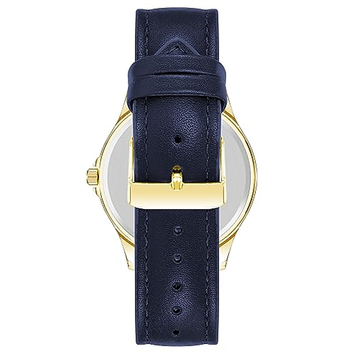 Amazon Essentials Men's Easy to Read Strap Watch, Gold Tone and Navy Strap