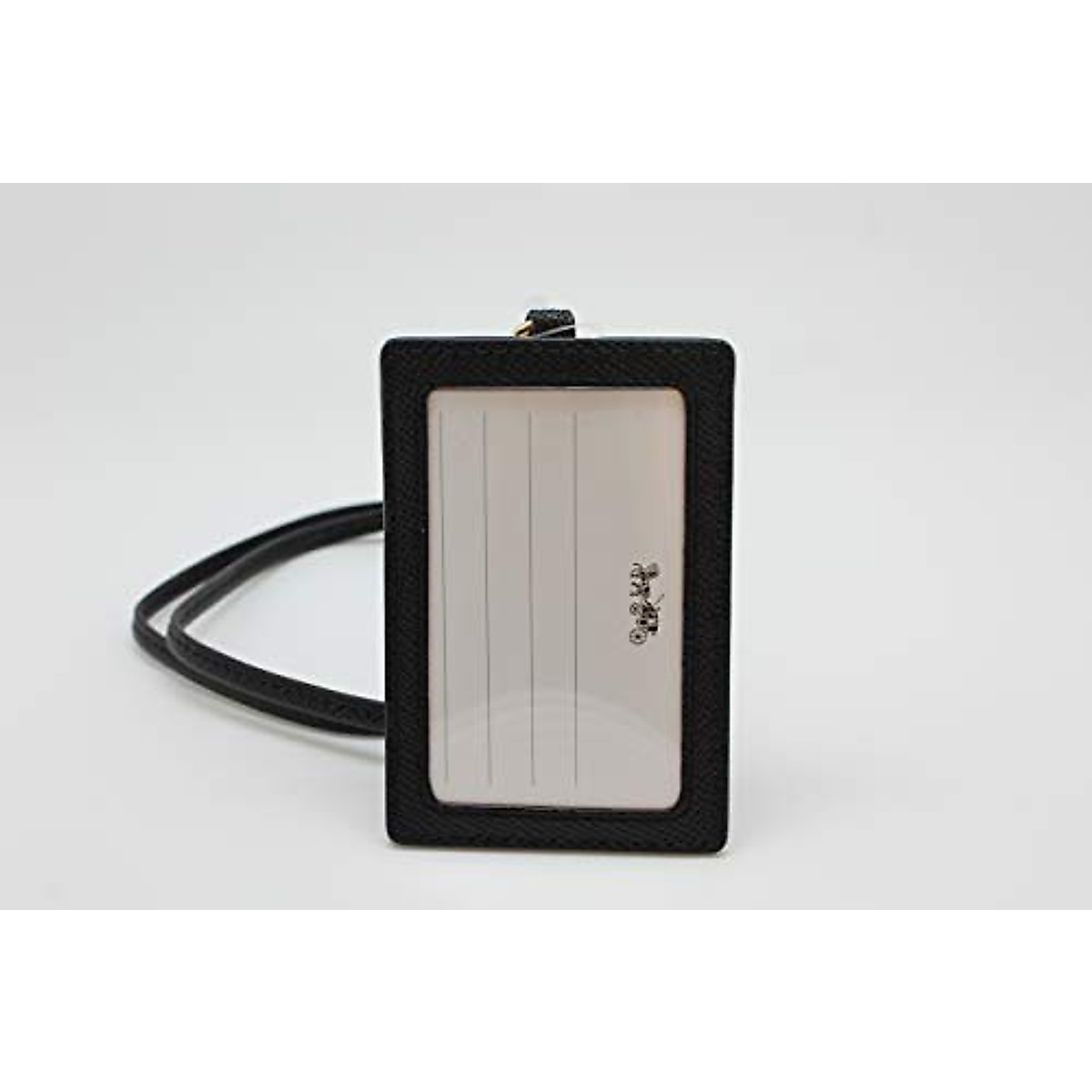 Coach ID Lanyard Badge Holder In Crossgrain Leather (Black/Gold)