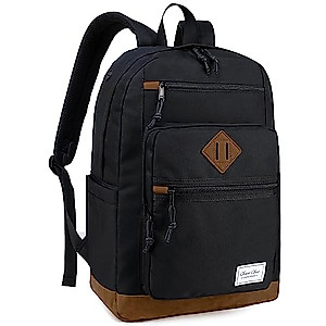 Chase Chic School Backpack for Men Women,Water Resistant Bookbag/Schoolbag/Daypack for Teen Boys Girls High School,College,Work,Travel Black