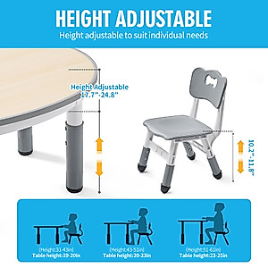 UNICOO Kids Table and Chairs Set - Toddler Table and Chair Set, Kids Study Table, Kids Play Table with 2 Chairs, Graffiti Desktop, Classroom/Daycare/Home, Children Multi-Activity Table for Ages 2-10