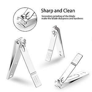 ZIZZON Manicure, Pedicure Kit, Nail Clippers Set of 12Pcs, Professional Grooming Kit, Nail Tools with Luxurious Travel Case Black