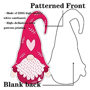 NBjiuyin 48 Pieces Valentine's Day Lovely Gnome Cutouts with Glue Point Dots Cartoon Assorted Lovely Accents Cutouts for Bulletin Board Classroom Decoration Mother's Day Party Supplies (Valentine)