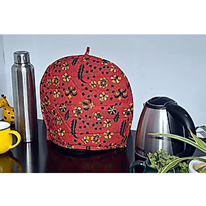 Handmade Kitchen Cozies-Teapot Warmers-Tea Cosy kitchen accessories Cotton kettle cover Tea Cozy Teapot cover Mandala Printed Tea Cozy (Red Mandala)