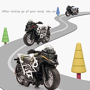 Diecast Motorcycle Toy - Pull Back Toy Cars with Sound and Light Toy,Motorcycle Toys for Boys,Toys for 3-9 Year Old Boys (Green)