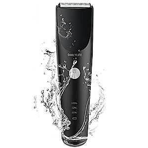 DAILYLIFE Body Trimmer for Men, All-in-one Hair Clipper with Adjustable Guide Comb Ceramic Blade Heads, Male Hygiene Waterproof Groin Hair Trimmer, Rechargeable Electric Razor Black