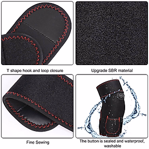 PKSTONE Heated Knee Brace Wrap, 3 Adjustable Heat and Vibration Knee Massager for Arthritis Knee Pain Relief Massaging Knee Pad with AC Adapter (No Battery)