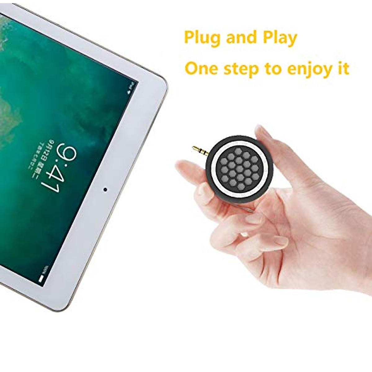 Mini Portable Speaker, 3W Mobile Phone Speaker Line-in Speaker with Clear Bass 3.5mm AUX Audio Interface, Plug and Play for iPhone, iPad, iPod, Tablet, Smartphone