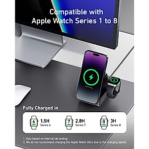 Anker MagSafe Charger Stand, 737 MagGo Charger, 3-in-1 Charging Stand with MFi-Certified 15W Max Fast Charging, iPhone 15/14/13/12 Series, Apple Watch S8/7/6, AirPods, 30W USB-C Charger Included