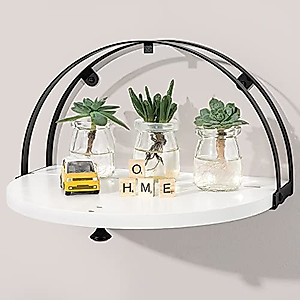 Petrala White Nightstand, Mini Simple Floating Nightstand Modern Minimalist Wall Mount Shelf for Bedroom Decor Sturdy Small Storage Rack Foldable Bedside Table for Bedroom Living Room Study Room