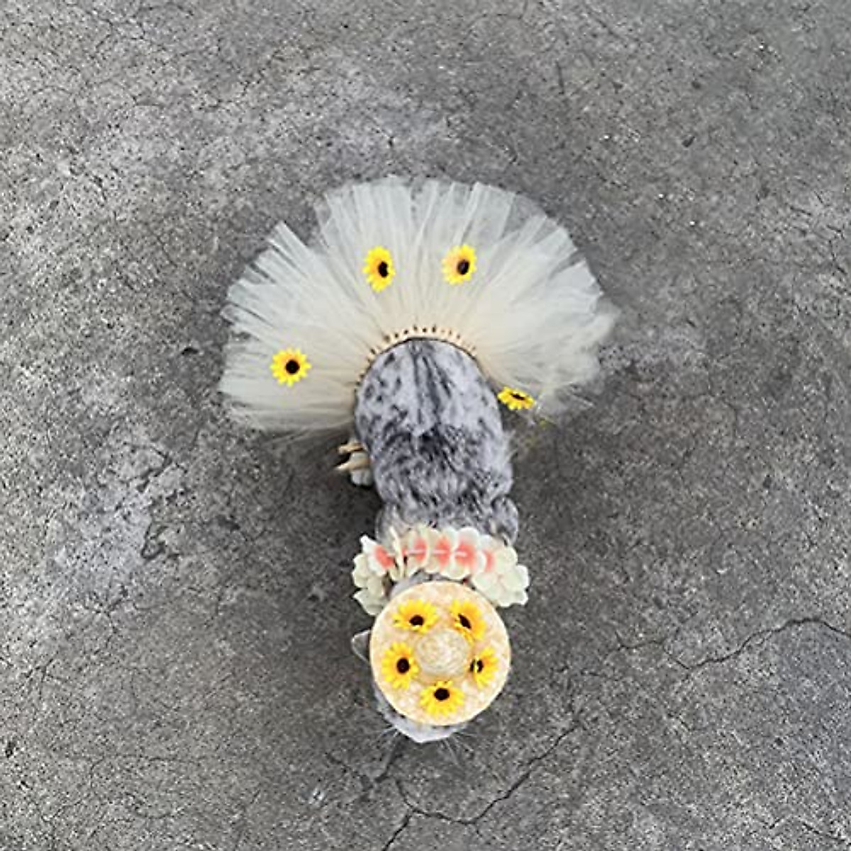 LUOZZY Pet Costume Straw Hat Sunflower Skirt Set for Dogs Halloween Hawaii Luau Party Supplies Cat Dress up Costume Accessories - Yellow