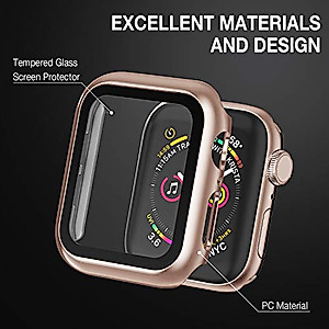 Case Compatible with Apple Watch 38MM Series 3/2/1/ with Built-in Tempered Glass Screen Protector, All-Around Ultra-Thin Bumper Full Cover Hard PC Protective Case for iWatch