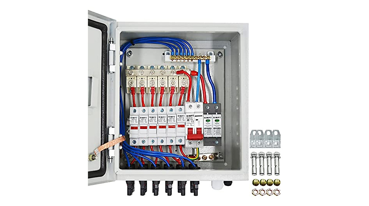 6 String PV Combiner Box, Waterproof Solar Combiner Box with Circuit ...