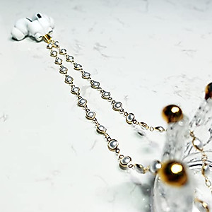 Anti-Lost Airpods Neck Strap Holder Magnetic Gold Leash Pearl Chain Necklace Gifts for Women Lady Girl, 68cm