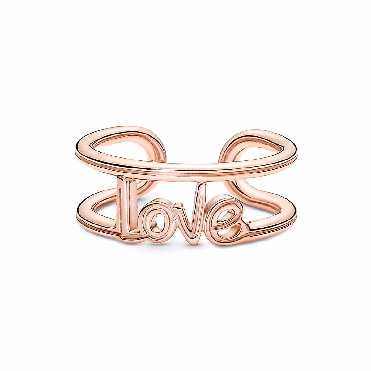 Pandora ME Love Open Ring - Stackable Rose Gold Ring for Women - 14k Rose Gold-Plated Rose - Size 6