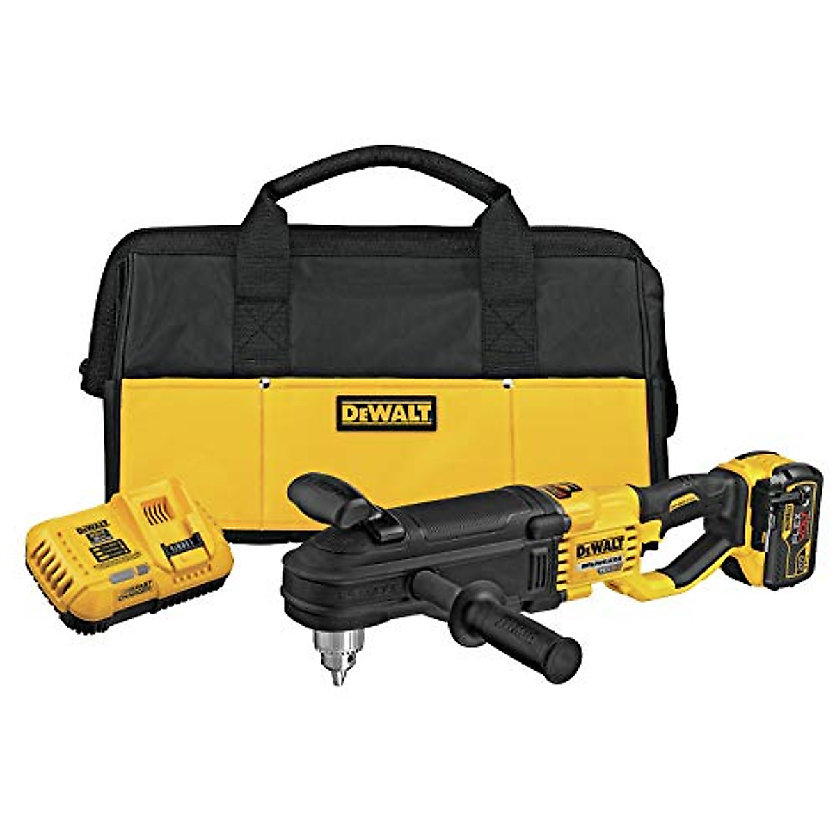 DEWALT 60V MAX* Right Angle Drill with E-Clutch System Kit, In-Line Stud/Joist (DCD470X1)