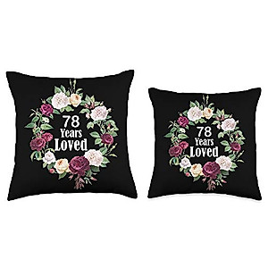 78th Birthday Gifts Appeal 78th Birthday Gifts Funny Loved 78 Years Old Men & Women Throw Pillow, 16x16, Multicolor
