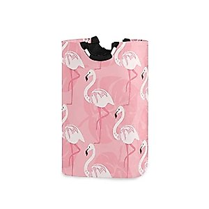 xigua Flamingo Laundry Hamper with Handle Collapsible Laundry Basket Freestanding Clothes Hamper Storage Basket for Toys Clothes Organizer