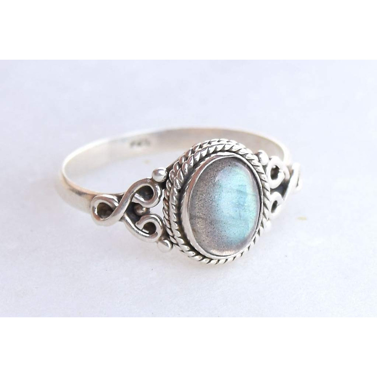 Labradorite Stone Ring 925 Sterling Silver Statement Ring For Women Handmade Rings Gemstone Christmas Promise Ring Size US 9 Gift For Her