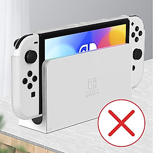 findway Switch OLED Case Compatible with Switch Cover Case Accessories Soft TPU Crystal Clear Transparent Shock Absorption Technology Bumper Protective for Switch OLED Model