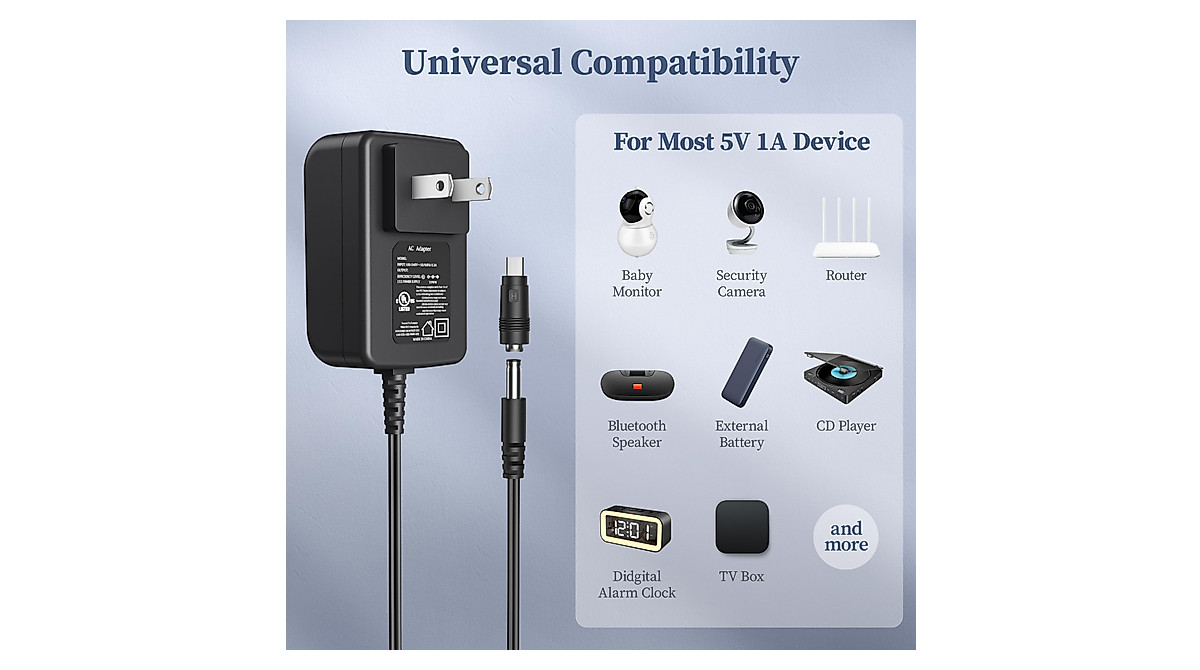 DONYOIE 5V 1A Charger - Versatile & Safe Power Supply