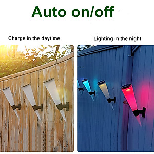 HULPPRE 2Pack Solar Wall Lights Up and Down Outdoor Solar Lights Color Changing 7 Colors or Steady Color,Ip65 Waterproof Fence Lights,Christmas/New Year Decoration Light,for Wall,Stairs,Backyard,Patio