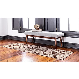 Rugs.com Nepal Collection Rug – 6 Ft Runner Chocolate Brown Medium Rug Perfect for Hallways, Entryways