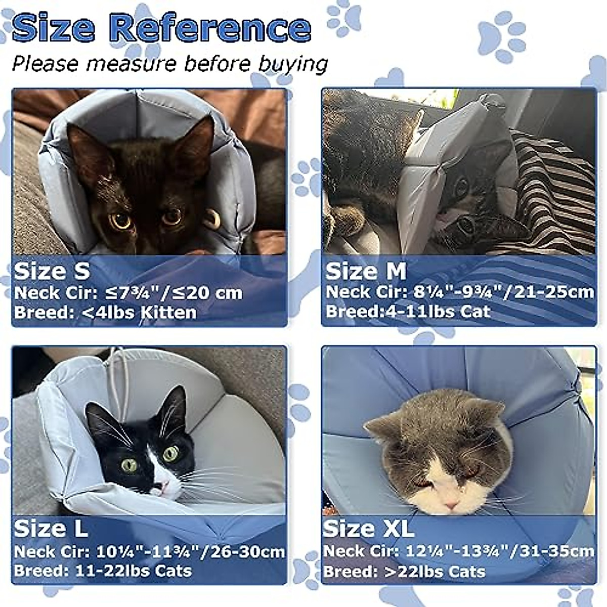 Comfortable Cat Recovery Collar - Soft Cone Alternative for Cats & Kittens, Stops Licking & Scratching, Drawstring Closure