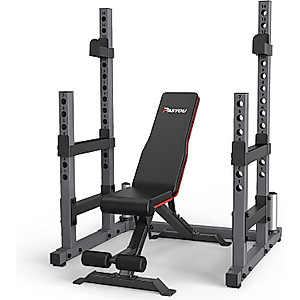 PASYOU Squat Rack for Home Gym with Max Load 1800 lbs for Bumpers and 600 lbs for J Hooks (Model:SR30)
