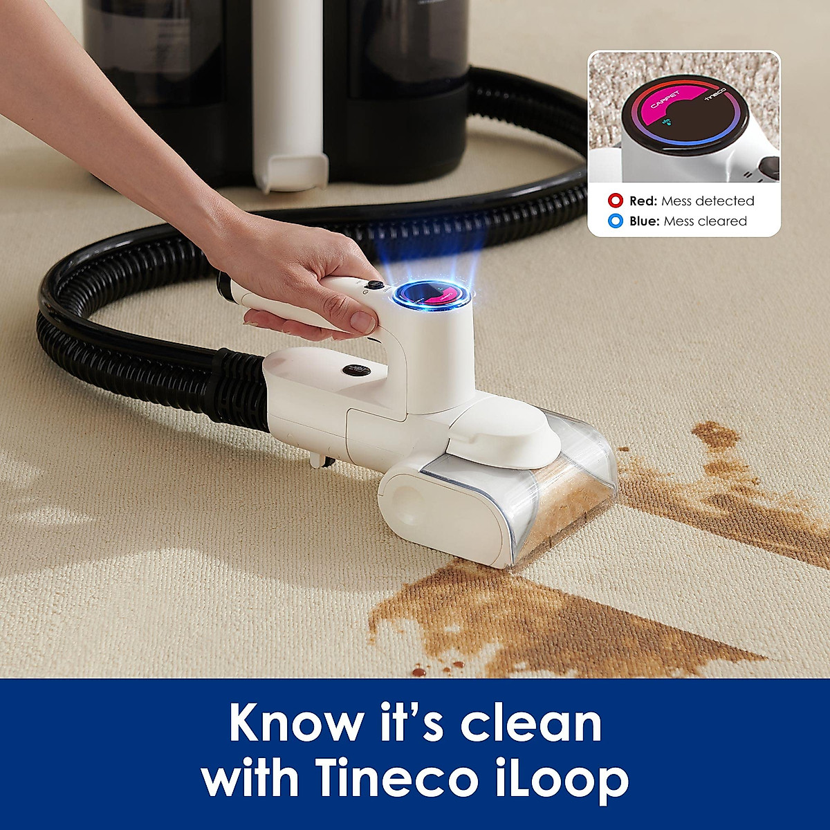 Tineco CARPET ONE Spot Smart Cordless Carpet and Upholstery Spot Cleaner, Portable, Lightweight, Quiet Operation, LED Screen