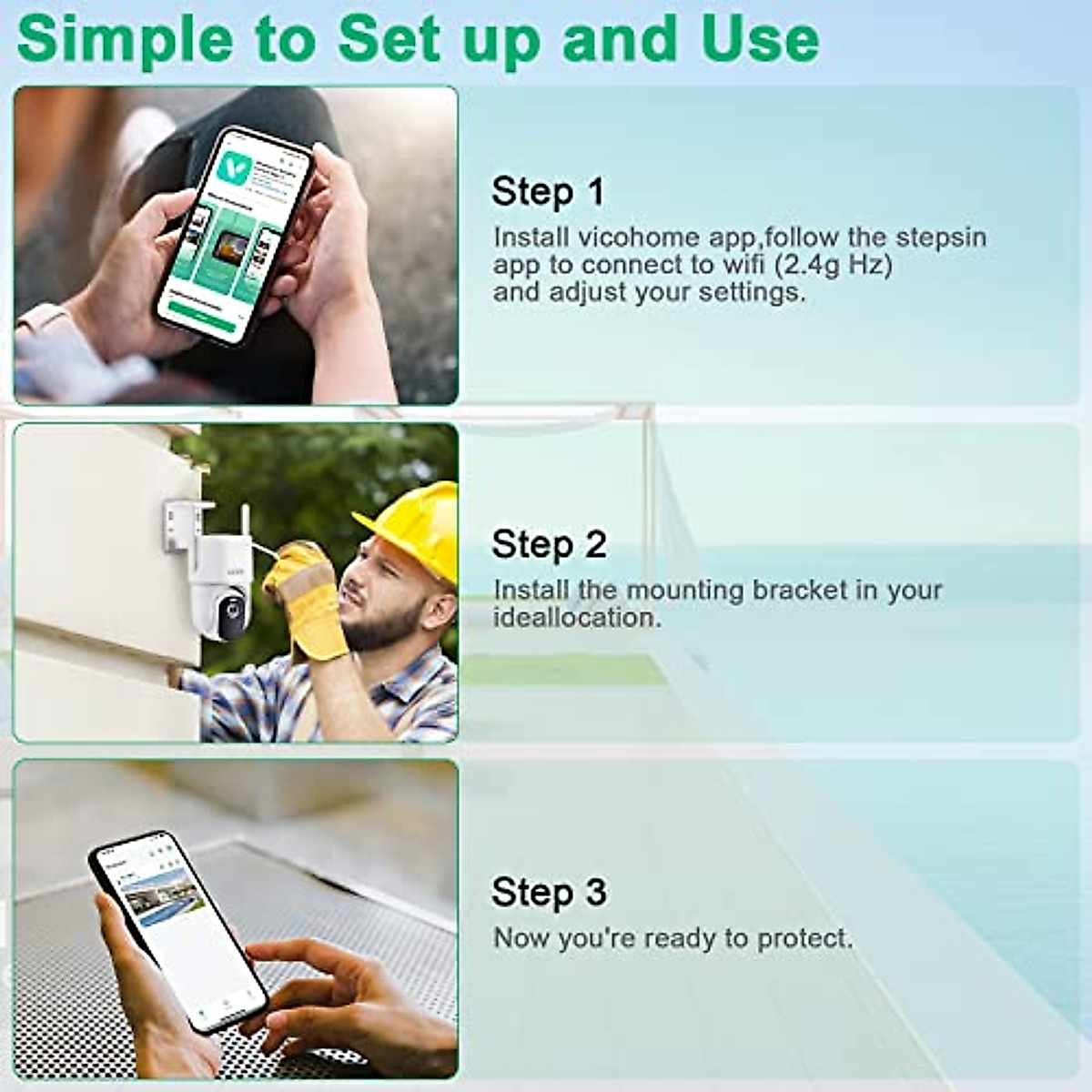 AMTIFO Security Camera Wireless Outdoor Solar Powered: 2K WiFi Home Outdoor Camera with Solar Panel Color Night Vision Outside Camera with Audio Motion Detection System