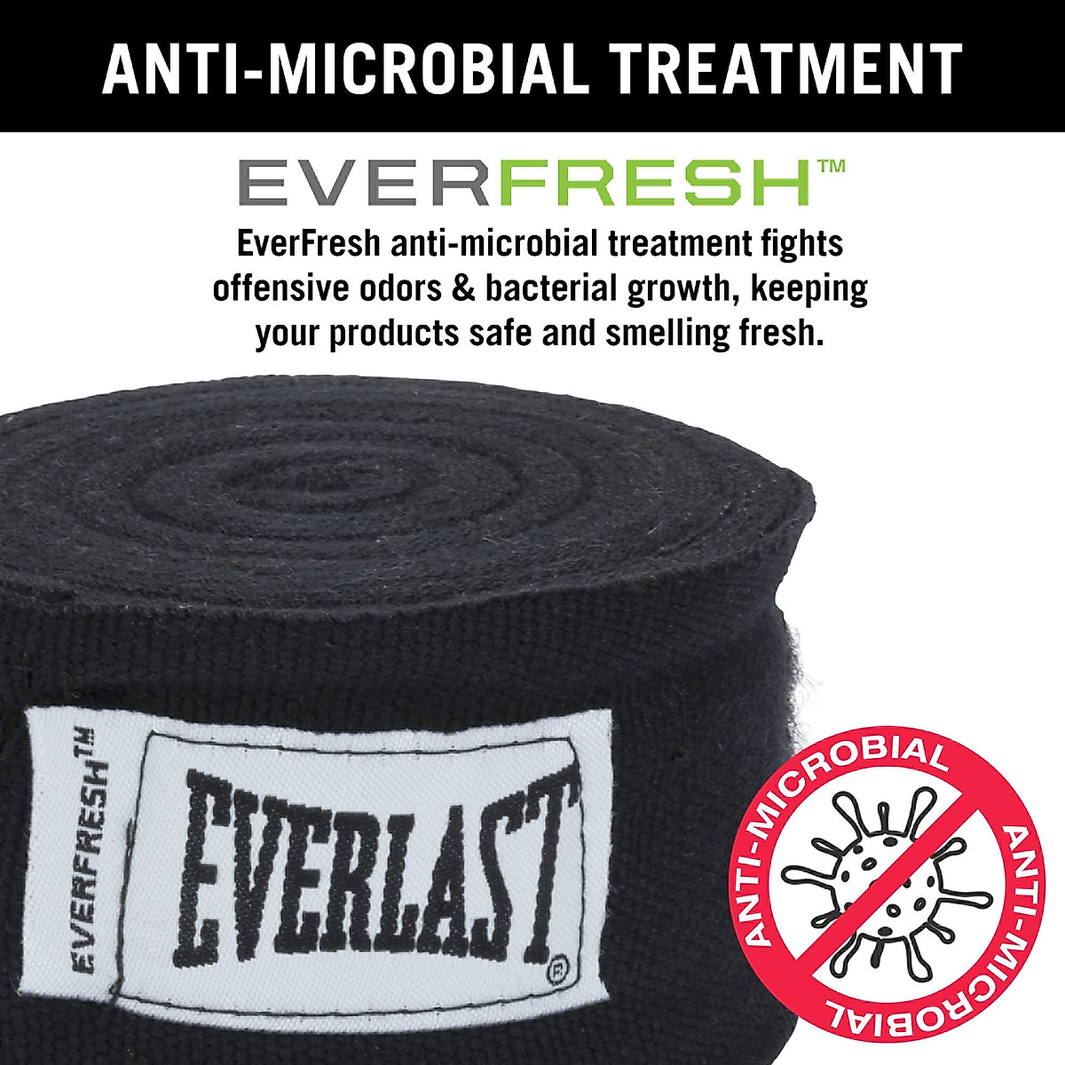 Everlast Professional Hand Wraps, 180-Inch, Black