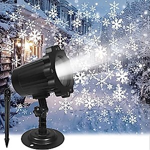Snowfall Projector Lights, LED Snowfall Show Outdoor Projector, Waterproof Landscape Christmas Decorative Lighting Dynamic Falling Snow Projector for Christmas, Holiday, Indoor Party Decoration Show