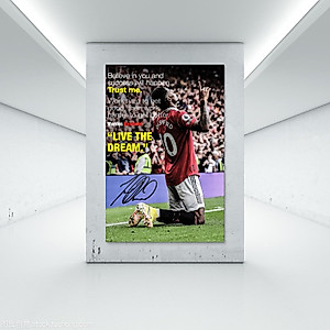 Sports Soccer Star Marcus Rashford Motivational Signed Poster Classic Inspirational Modern Home Living Room HD Picture Printing Decoration Gift. Unframe-style, 12x18inch(30x45cm)