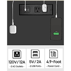 TUTOTAK End Table with Charging Station, Side Table with USB Ports and Outlets, Nightstand, 3-Tier Storage Shelf, Sofa Table for Small Space TB01BK042