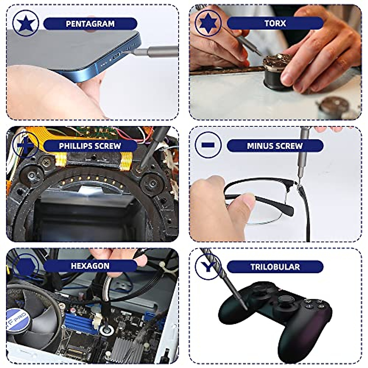 HengTianMei Precision Screwdriver Set, 128 in 1 Screwdriver Set with 120 Bits Magnetic Electronics Repair Tool Kit for iPhone Computer Laptop MacBook Tablet PS4 Xbox Nintendo Game Console PC