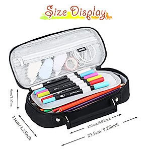 iSuperb Portable Big Pencil Case Large Capacity Pencil Pouch Compartments Pen Bag Zipper Stationery Organizers Bags Makeup Cosmetic Bag for Women