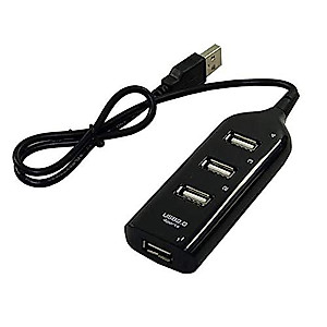 Lysee Data Cables - Multi USB 4 Port USB 2.0 Multi HUB Splitter Socket Expansion Desktop PC Laptop Adapter Converter Data - (Color: White)