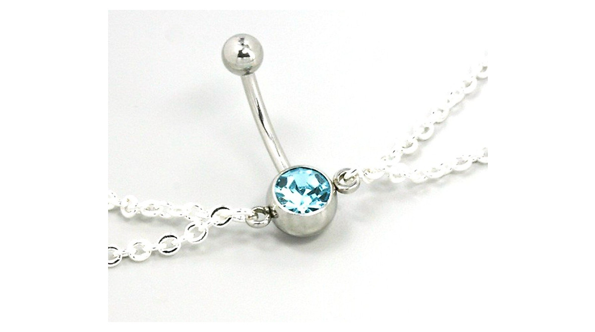 Body Accentz Belly Button Ring with Waist Chain - Stylish Navel Jewelry