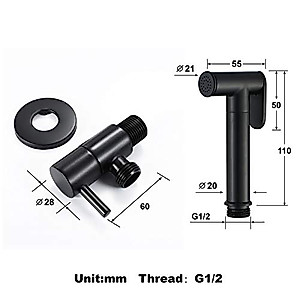 MINJING Handheld Bidet Sprayer for Toilet, Cloth Diaper Washer Sprayer, Cold Water Toilet Bidet Sprayer, Solid Brass Wall Mounted Toilet Faucet Black