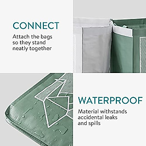 Navaris Recycle Bag Set (4 Pieces) - Reusable Recycling Bags to Separate Paper, Plastic, Glass, Metal - Recycling Bins Sorter Bin Kitchen Organizer