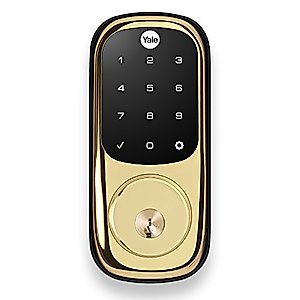 Yale Assure Lock with Z-Wave - Smart Touchscreen Deadbolt -Works with Ring Alarm, Samsung SmartThings, Wink and More (Hub required, sold separately) - Polished Brass
