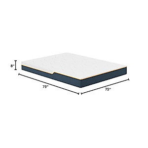 Nautica Home Enliven 8" Medium Gel Memory Foam Mattress with Cooling Air Flow and Pressure Relieving Foam Layers, Bed-in-a-Box, King, White