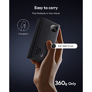 Baseus 20000mAh Portable Laptop Charger, PD 30W Power Bank, Battery Pack with Fast Charging, 3 Port Charging USB-C Portable Phone Charger for iPhone 15/14/13 Series, MacBook and Steam Deck (Dark Gray)